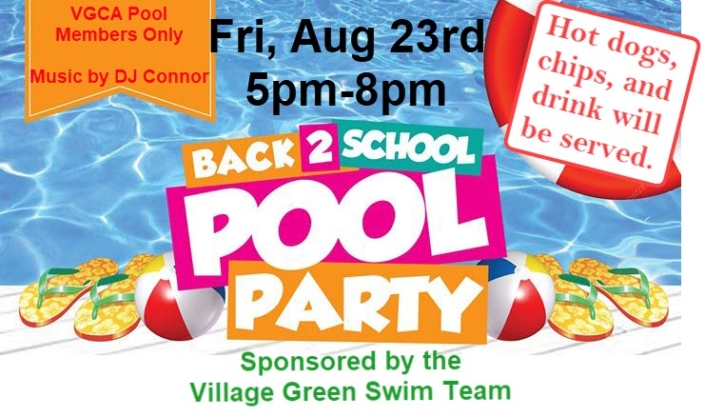 Back 2 School Pool Party – Village Green: An Oyster Point Community