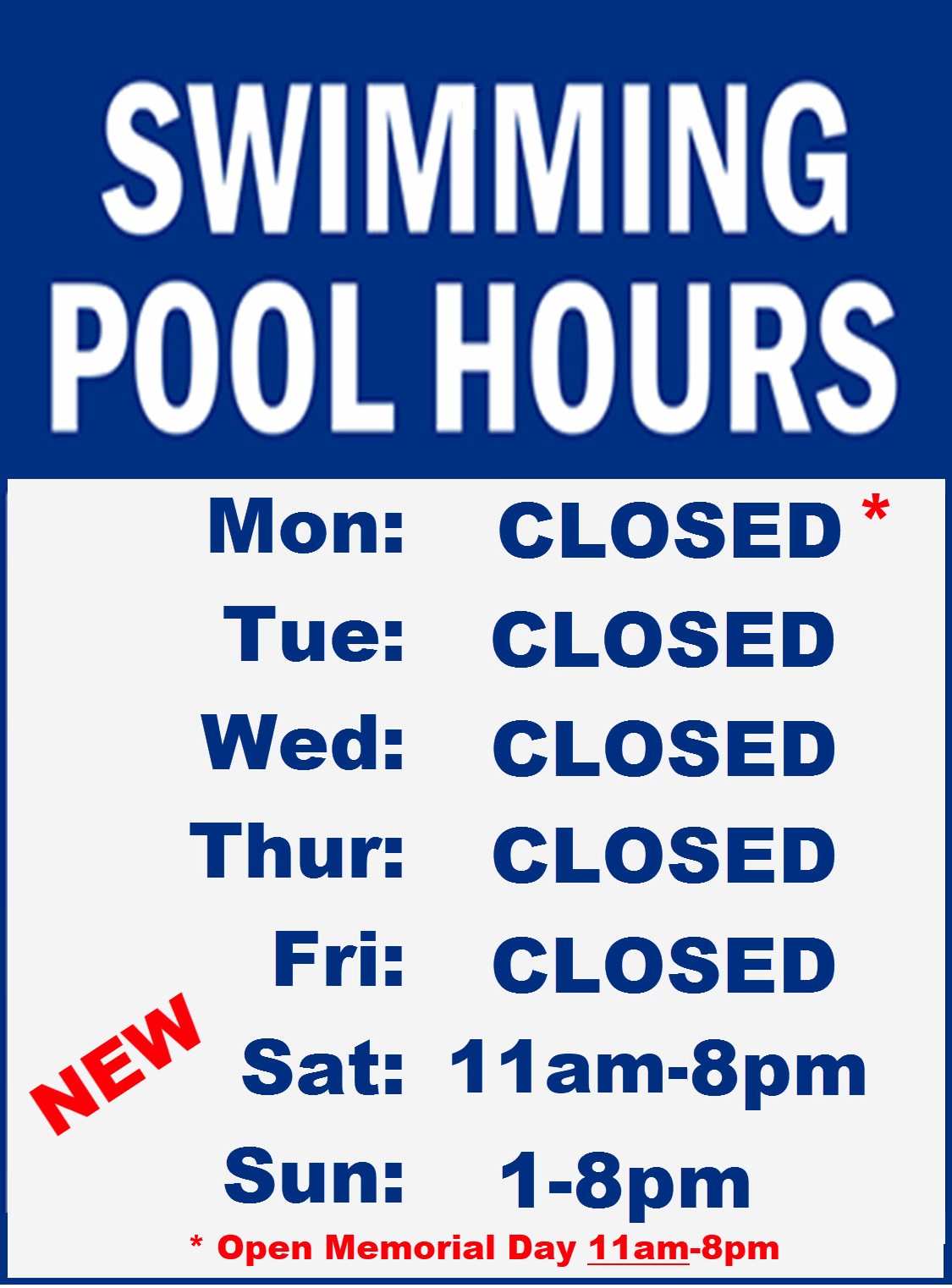 2021 Pool Hours for the early season – Village Green: An Oyster Point ...